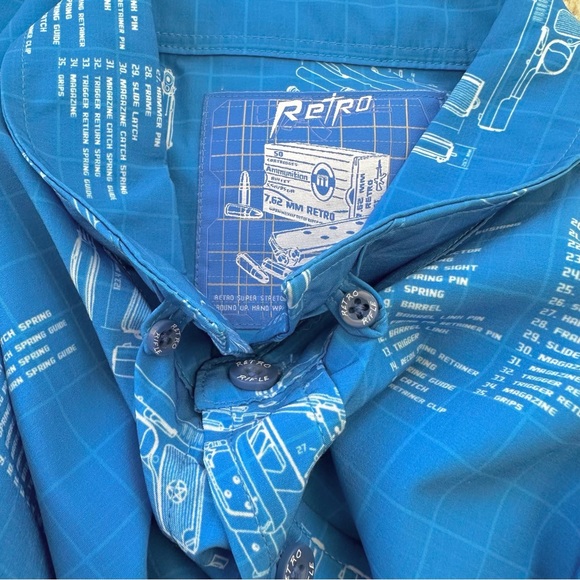 Retro Rifle | Shirts | Retro Rifle Blueprint Button Down Shirt | Poshmark